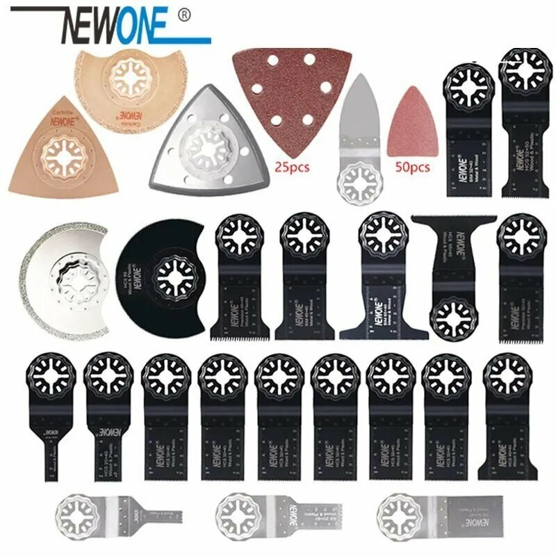 NEWONE Звездный замок 100 штук S100 Осциллирующий инструмент Пилы для резки дерева, пластика, полировки металла, керамической плитки, удаления грязи