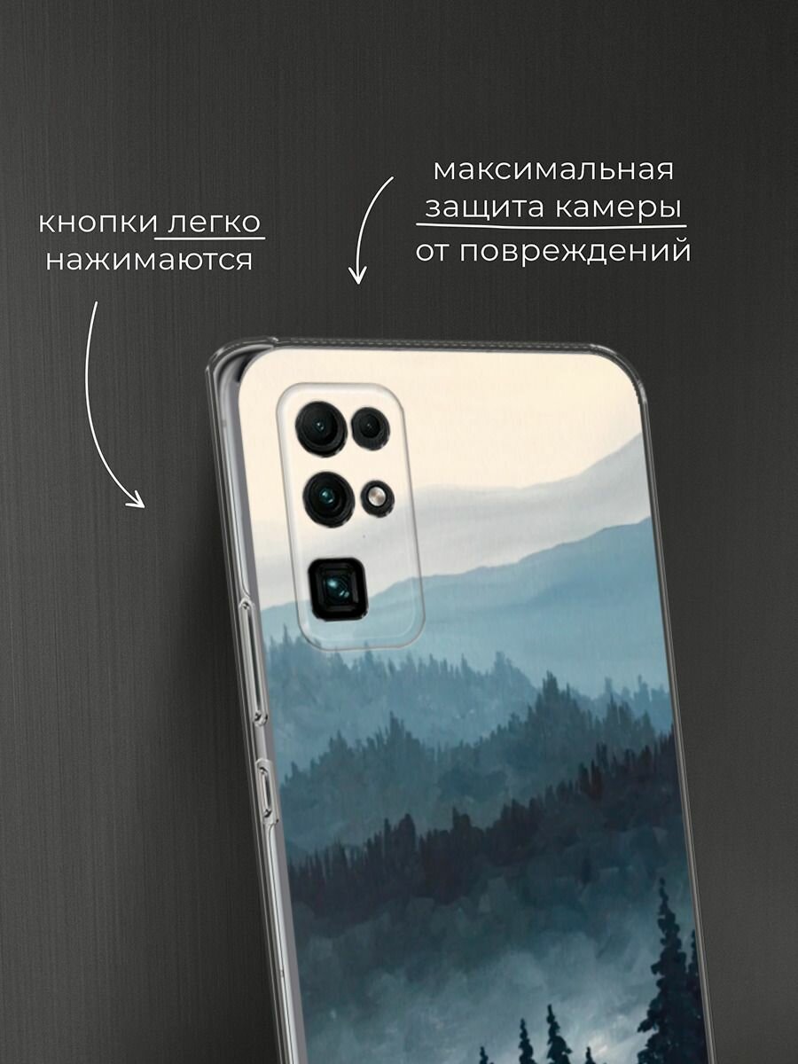 Силиконовый чехол на Honor 30 / Хонор 30 с принтом "Туманные горы" — фото 1