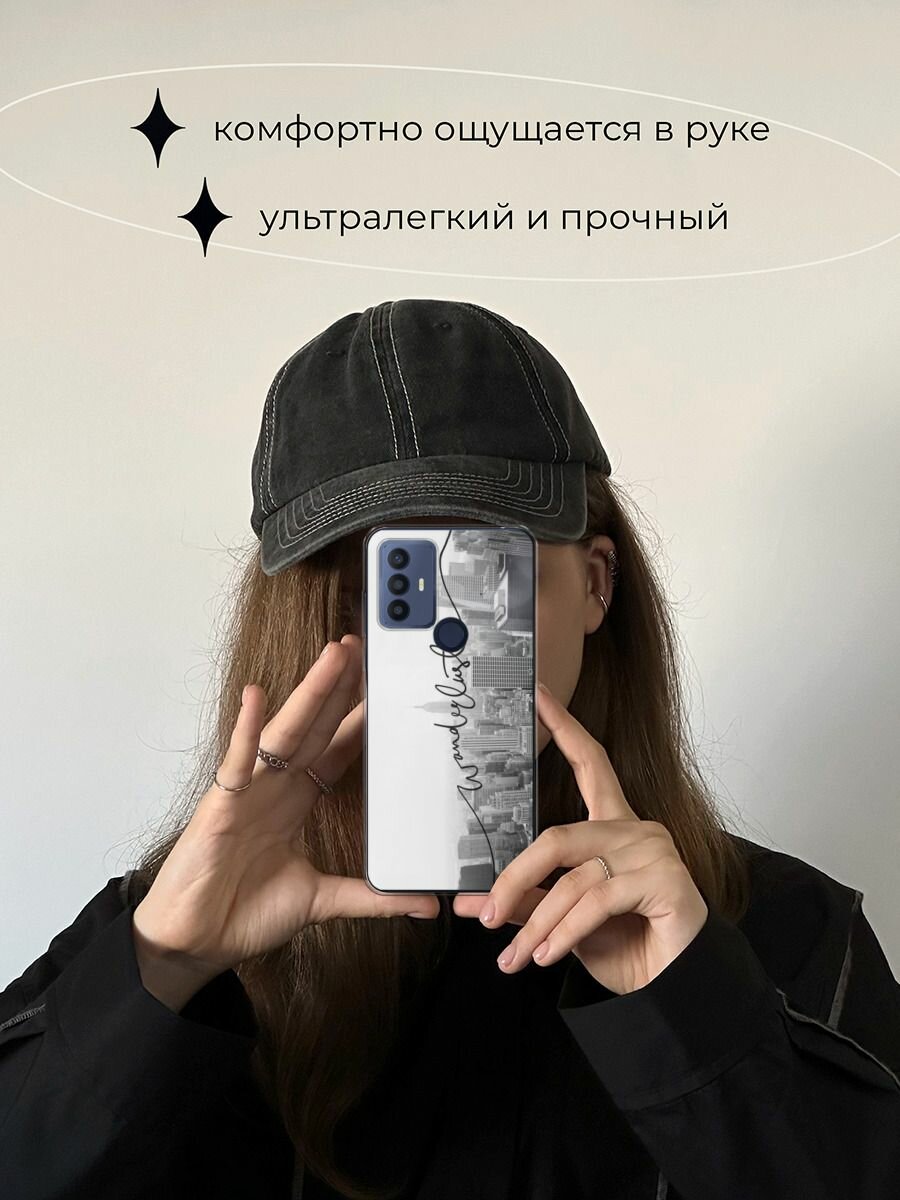 Чехол на TCL 30E/30 SE/305/306 / ТСЛ 30E с принтом "Черно город" — фото 1