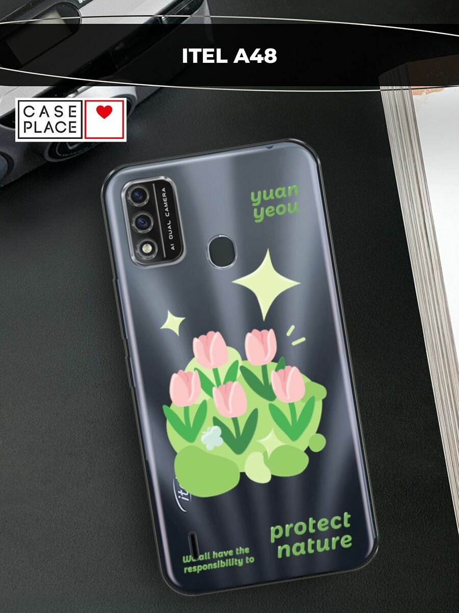 Чехол на Itel A48 / Ител А48 с принтом "Protect nature"