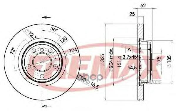 Диск тормозной передний! BMW X3 2.5-3.0D 04> FREMAX арт. BD2217