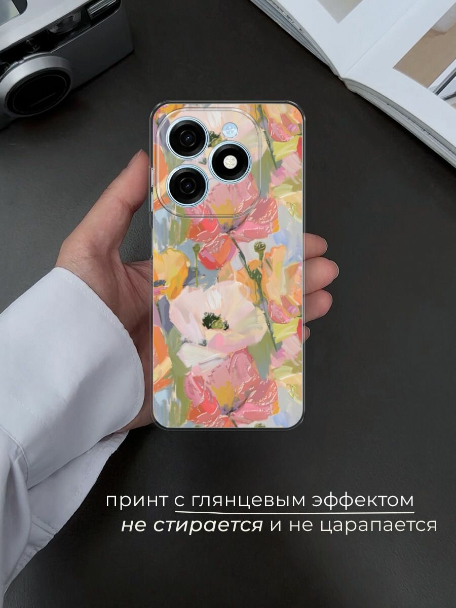 Чехол на Tecno Spark 20 / Текно Спарк 20 с принтом "Акварельные анемоны" — фото 1