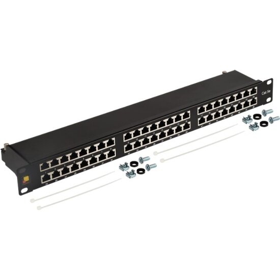 Патч-панель Lanmaster LAN-PPC48S5E 19" 1U 48xRJ45 кат.5E STP