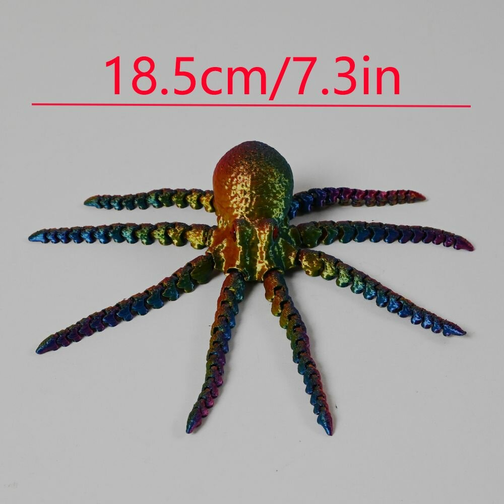 Фигурка осьминога с 3d-принтом и гибкими суставами, красочные украшения для стола в виде животных