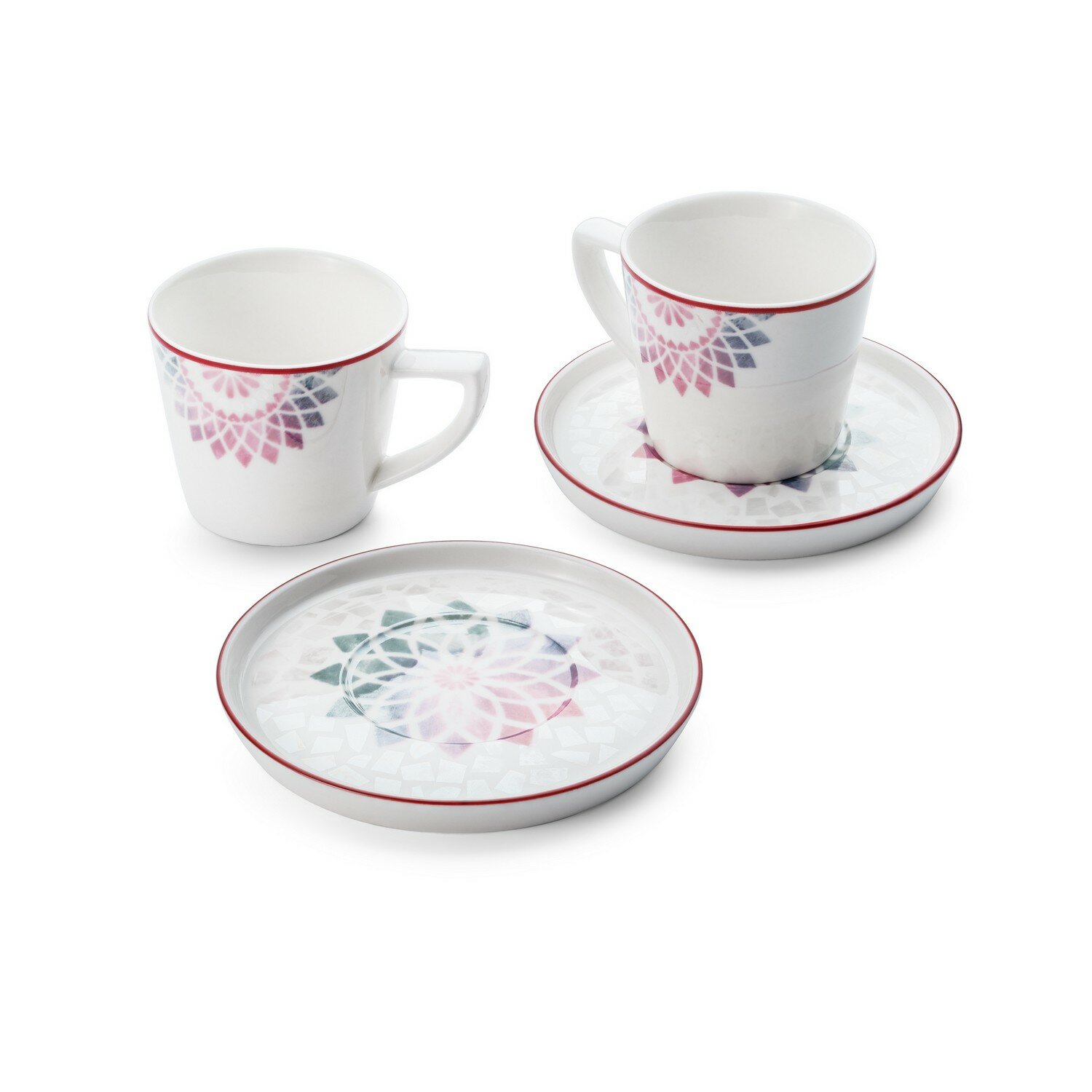 Apollo Mosaic кофейный набор из 4 предметов - чашки 110 мл, фарфор, элегантная сервировка