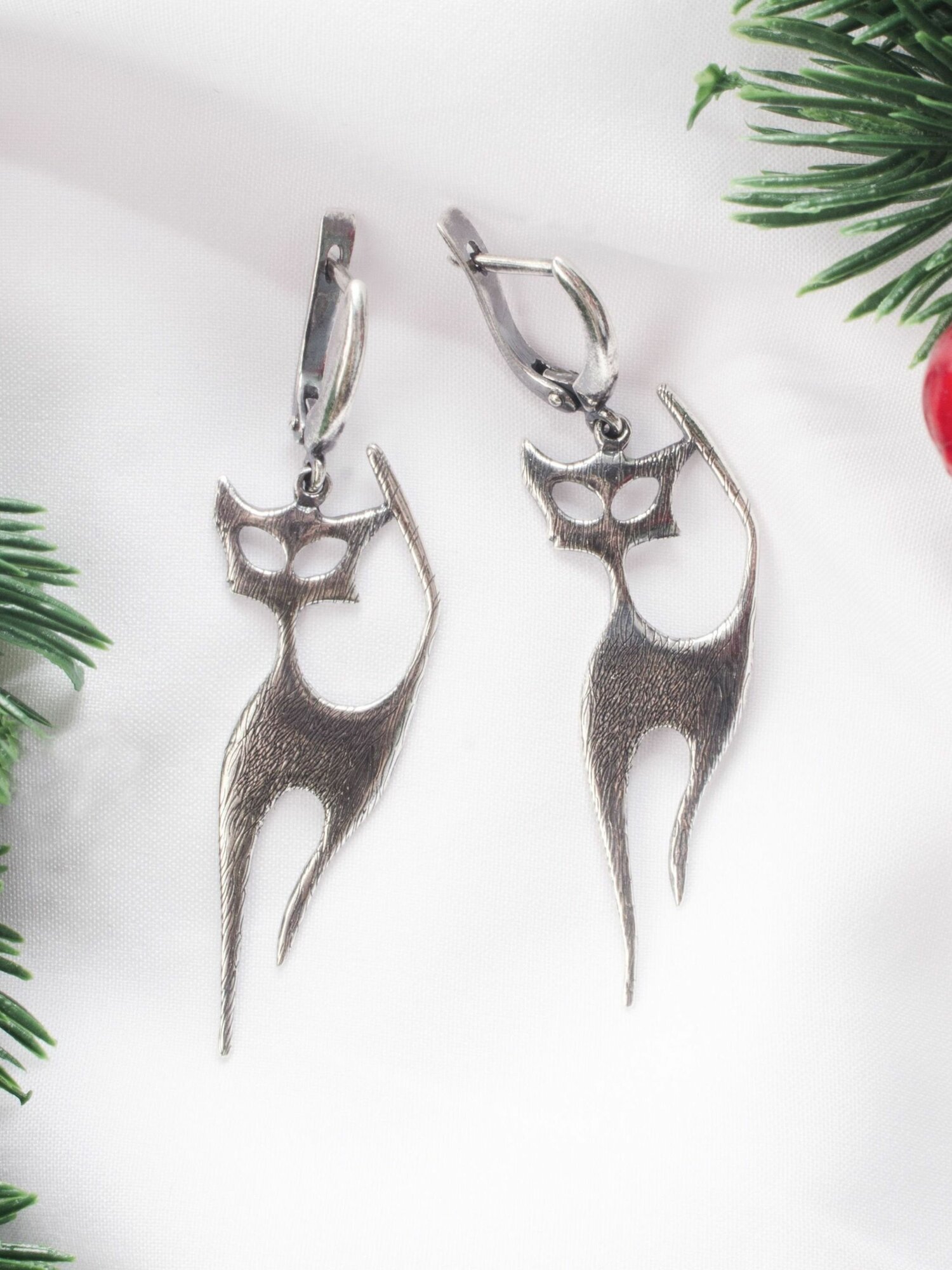 Серьги с подвесками, серебро, 925 проба