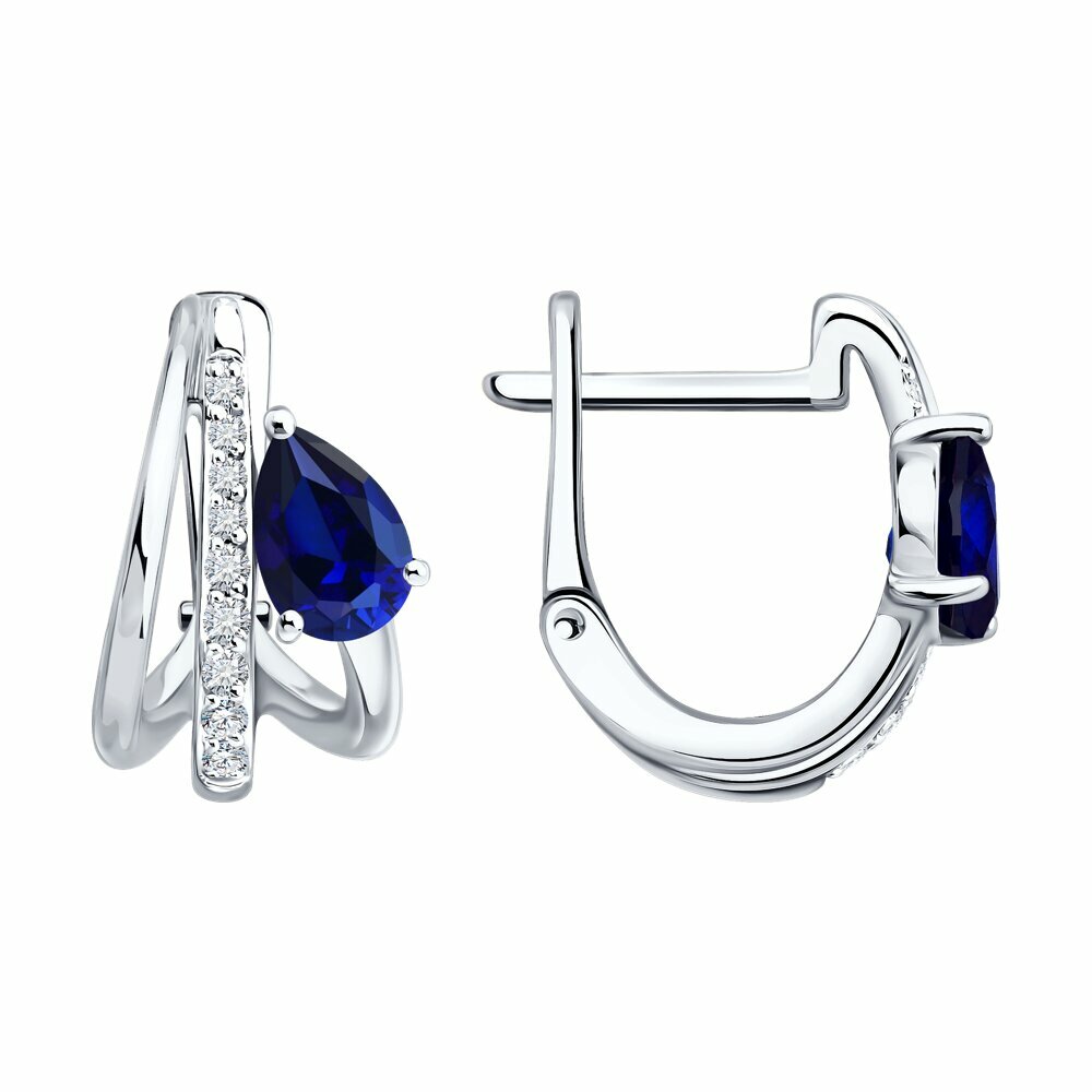 Серьги, белое золото, 585 проба