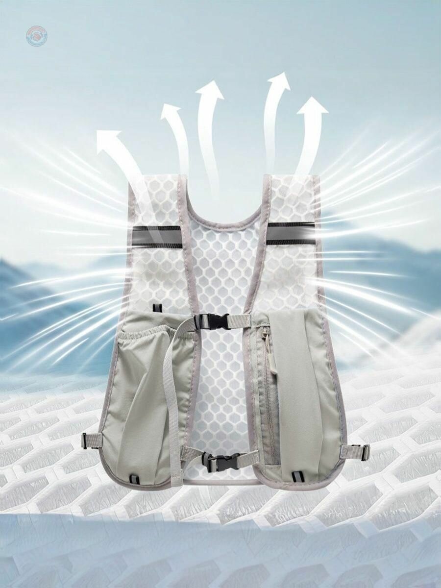 Спортивный жилет с гидрационной системой для бега, велоспорта и походов удобное хранение, регулируемые ремни, светоотражающие элементы