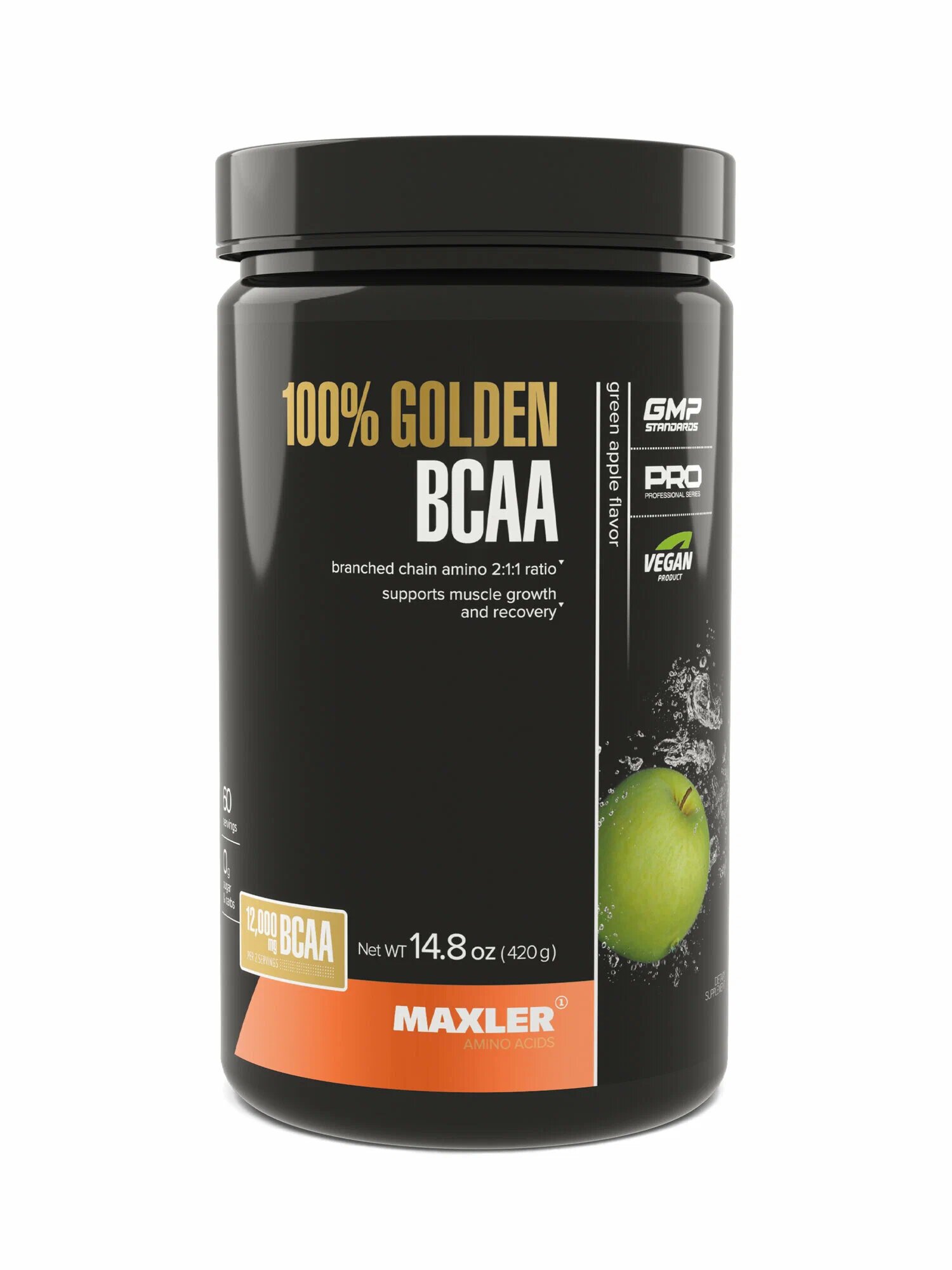 BCAA Maxler 100% Golden, зеленое яблоко, 420 гр.