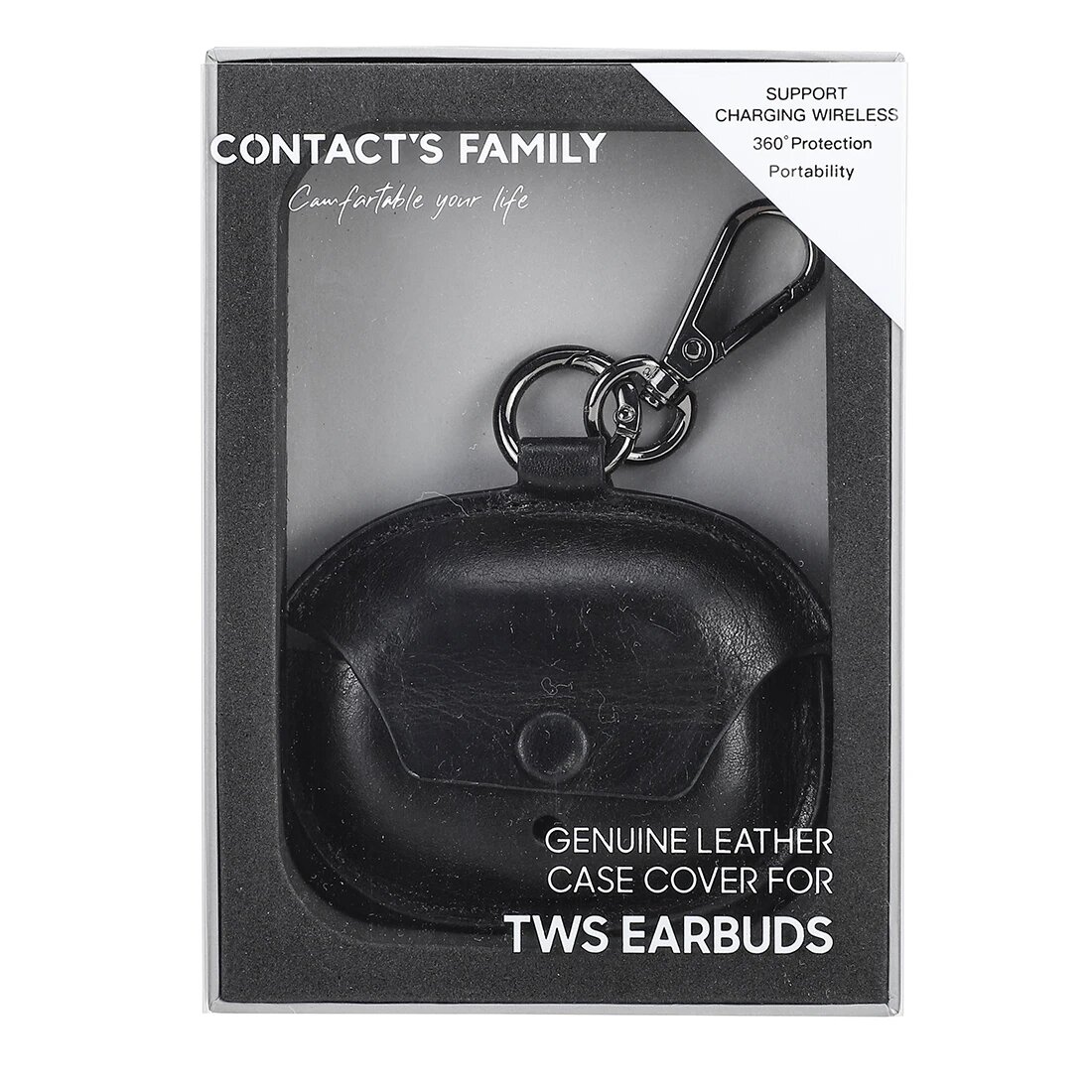 Кожаный чехол для Beats Studio Buds Contact's black