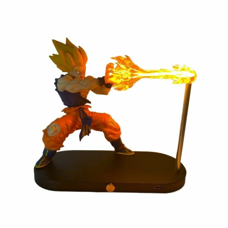 Коллекционная фигурка-аниме Dragon Ball Гоку с техникой Камехамеха, светящаяся версия декоративная модель