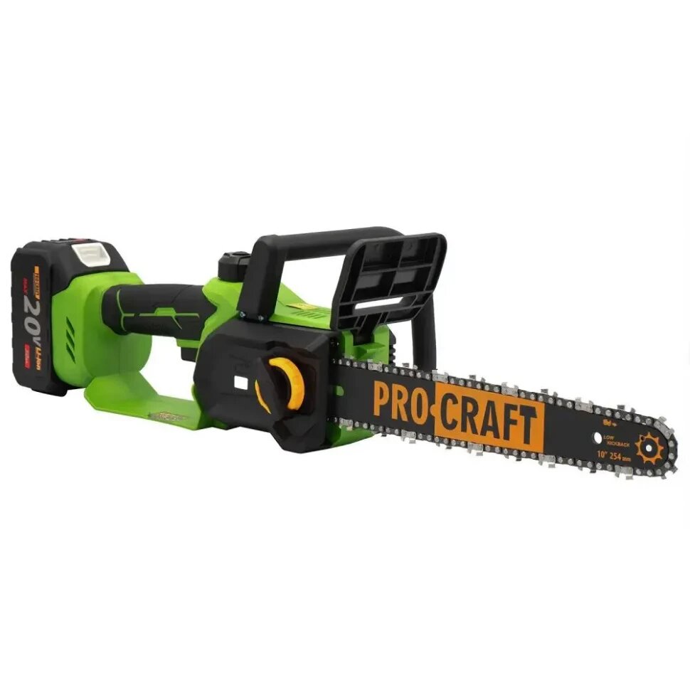 Пила цепная аккумуляторная Procraft PKA34 20В 10'/12' (2 Шины+ 2 Цепи, АКБ 3Ач+ЗУ)