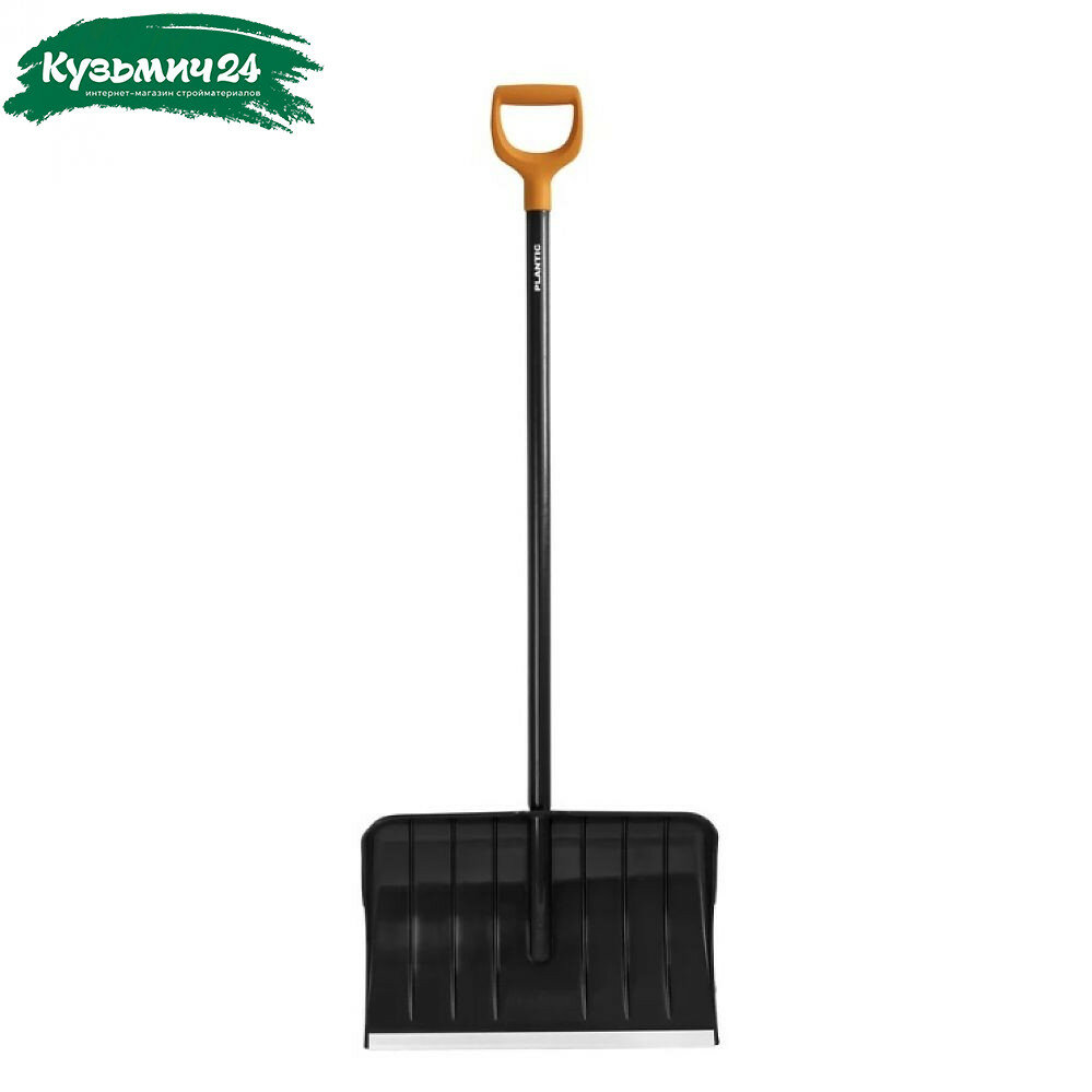 Лопата для снега PLANTIC Snow Light 12005-01 с металлической пластиной, деревянный черенок, скрепер, 1 шт