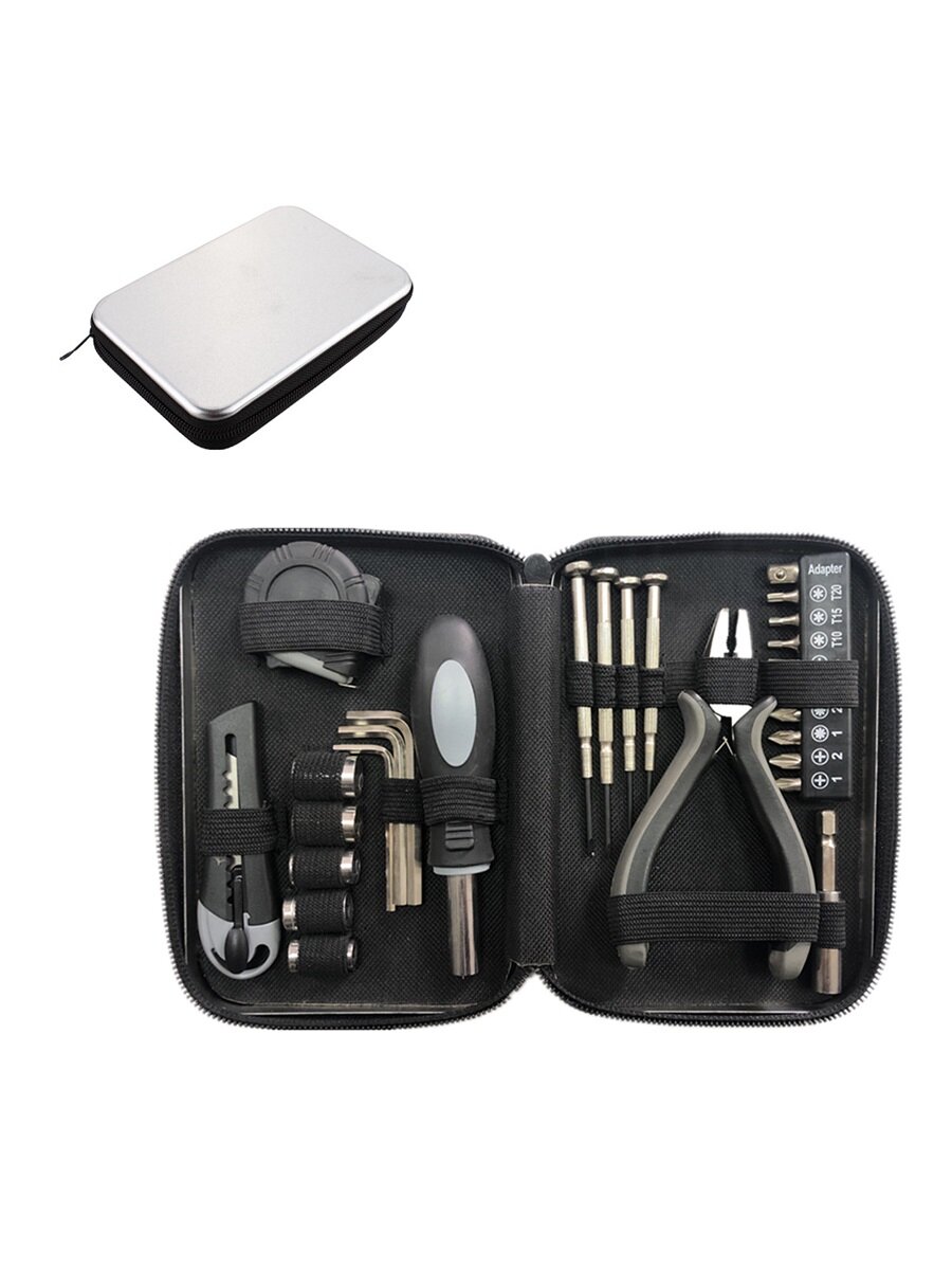 27шт Портативный набор домашних инструментов для мужчин и женщин, Общий набор бытовых ручных инструментов с органайзером, чехол для домашнего офиса, работы на открытом воздухе