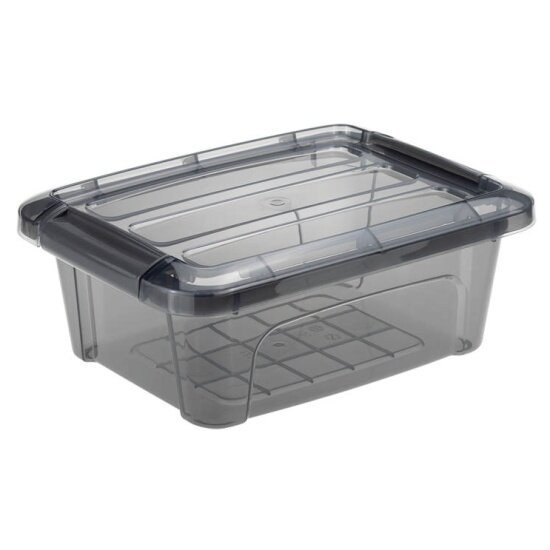 Ящик Idea для хранения с замками КИП 1,2л М 2332 черный прозрачный