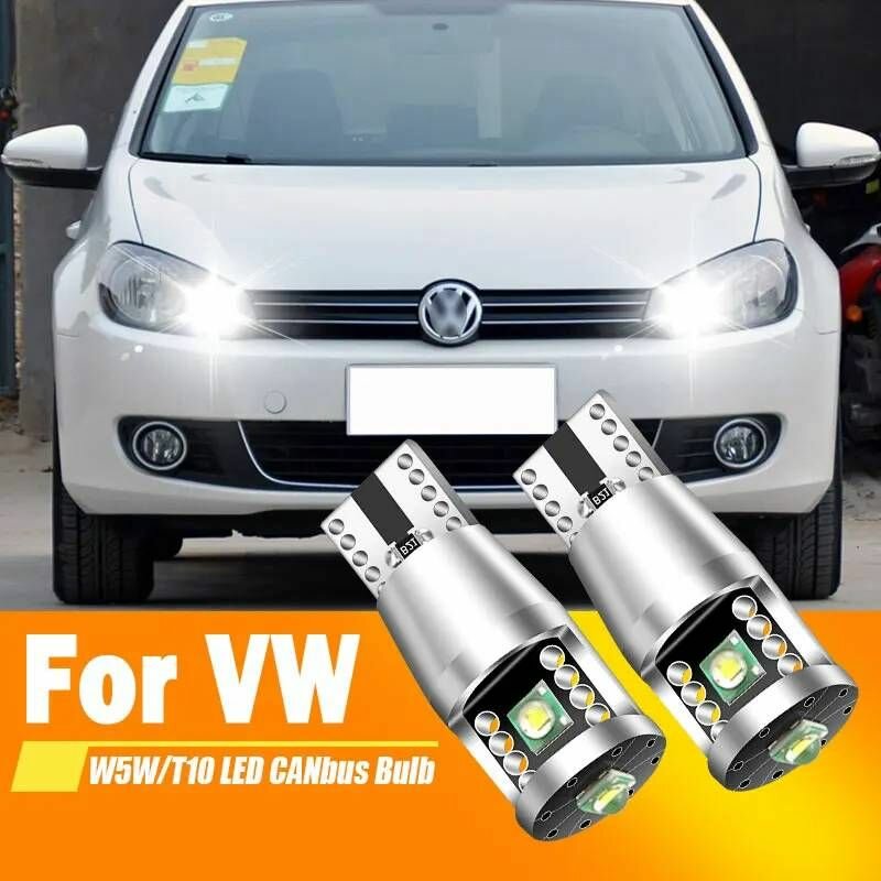 Для VW Golf mk3 mk4 mk5 mk6 3 4 5 6 Passat B5 B5.5 B6 B7 B8 CC Polo 6r Touran Caddy 2 LED W5W T10 лампочки габаритные индикатор ширины Светодиодная автомобильная