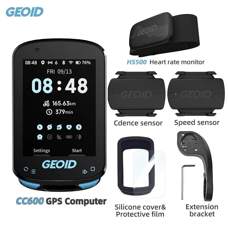 GEOID CC600 Велосипедный компьютер беспроводной водонепроницаемый IPX7 с зарядным 2,4 - дюймовым жидкокристаллическим дисплеем