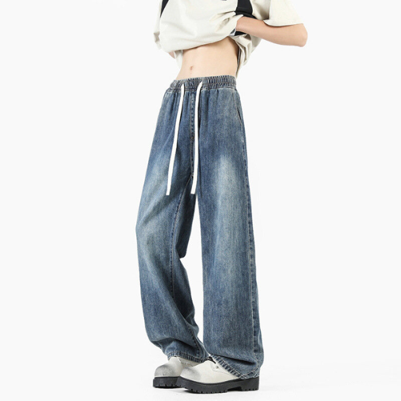 Охоты Брюки JYL Тонкие джинсы американские хайстрит прямые повседневные длинные брюки мужские широкие штаны