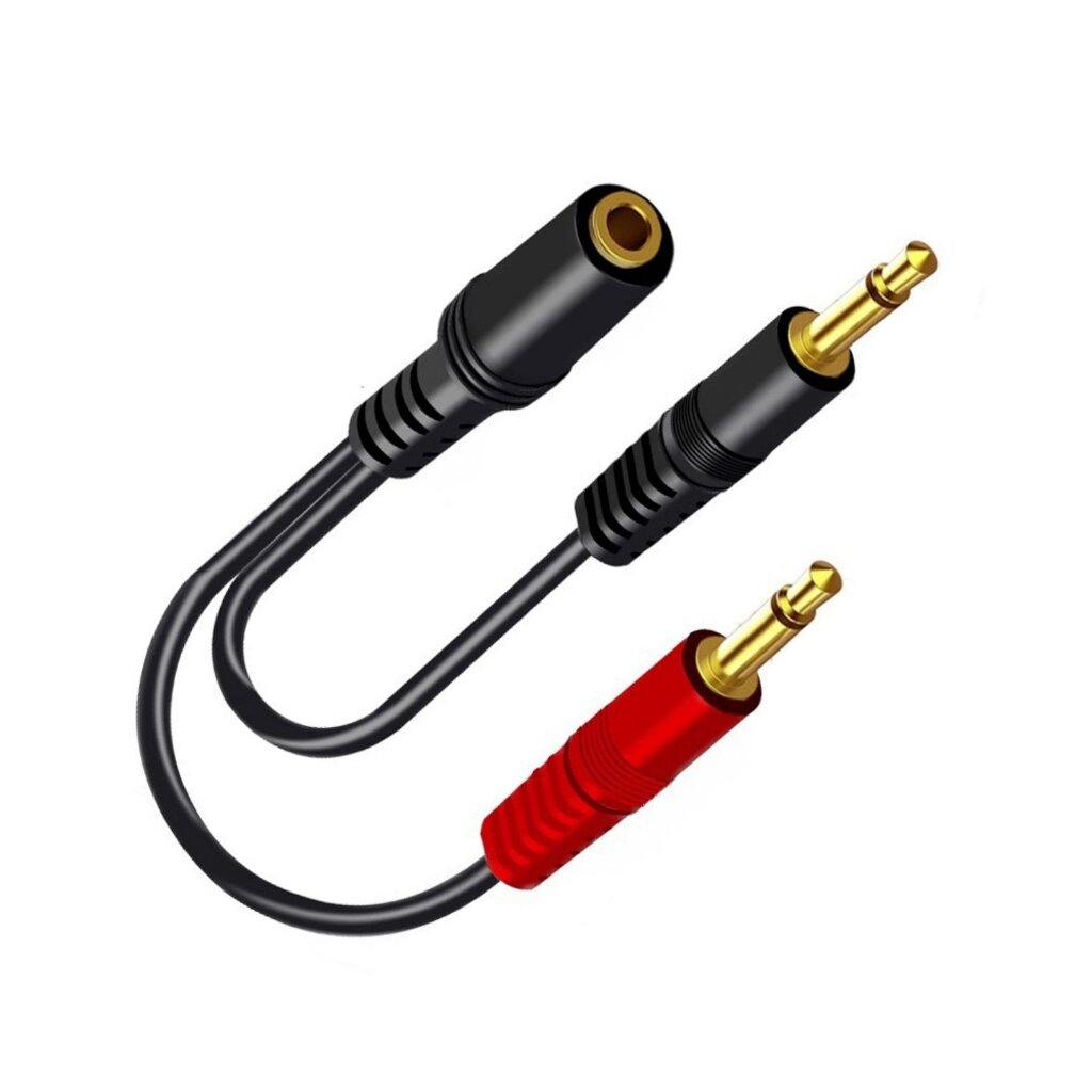 Адаптер-Разветвитель наушников 3,5 мм Женский к Двум 3,5 мм Мужским Кабелям-Разветвителям для Звука ПК и Смартфонов