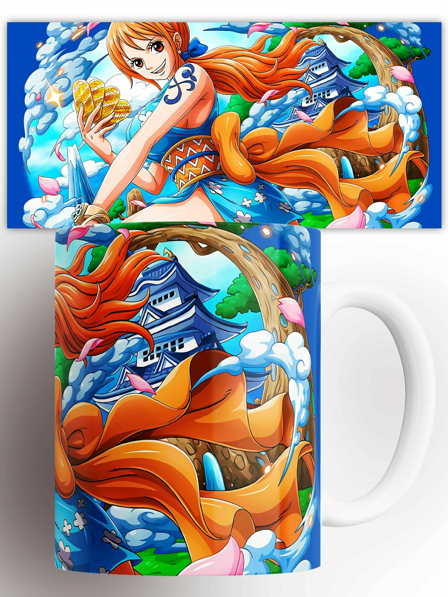 Кружка ВАН ПИС ONE PIECE Нами , на подарок с принтом аниме anime 330 мл