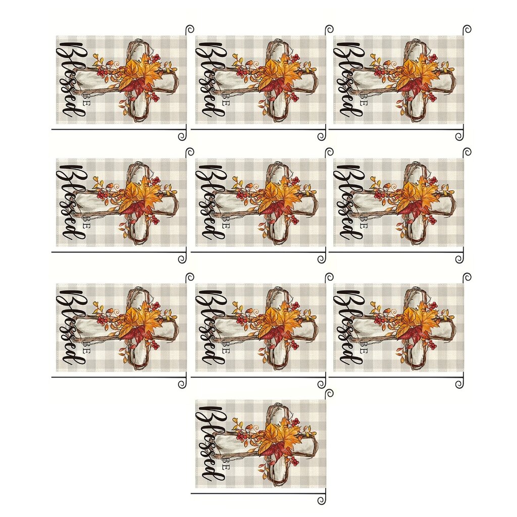 Осенний сезон, двусторонние кресты, кленовый лист, аксессуар для флага во дворе на День Благодарения