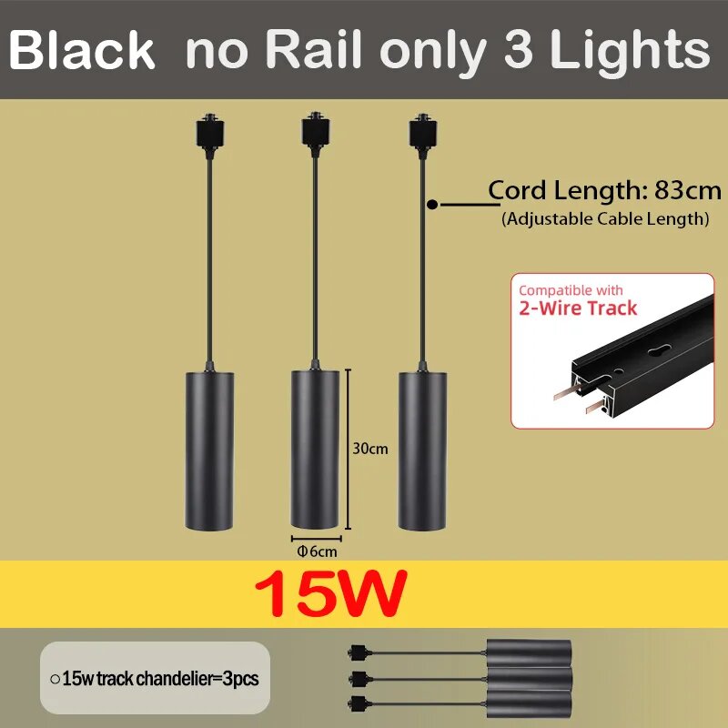 Трековый светодиодный свет Chandelier Track Light 110V потолочный трековый светильник комплект рельсовых точечных светов для магазина одежды, гостиной, магазина, дома, только лампочки gu10, 3 лампы 15Вт