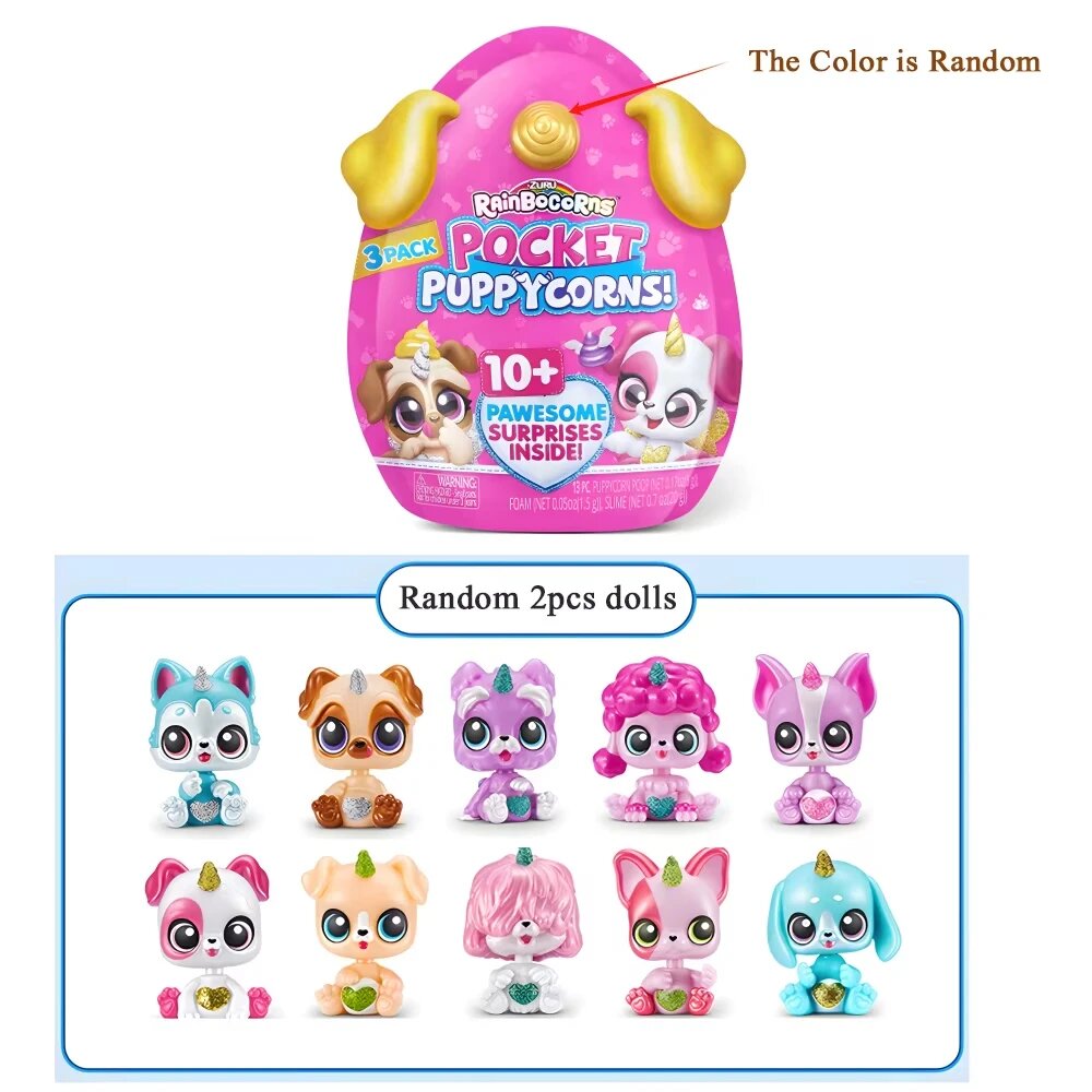 Rainbocorns Puppycorns, 3 шт, 10 сюрпризов, 2 dolls