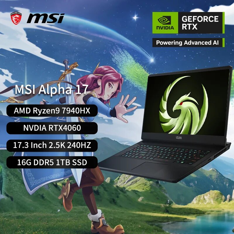 Игровой ноутбук MSI Alpha 17, 17.3", 16ГБ/1ТБ, R9 7940H, RTX 4060, Windows