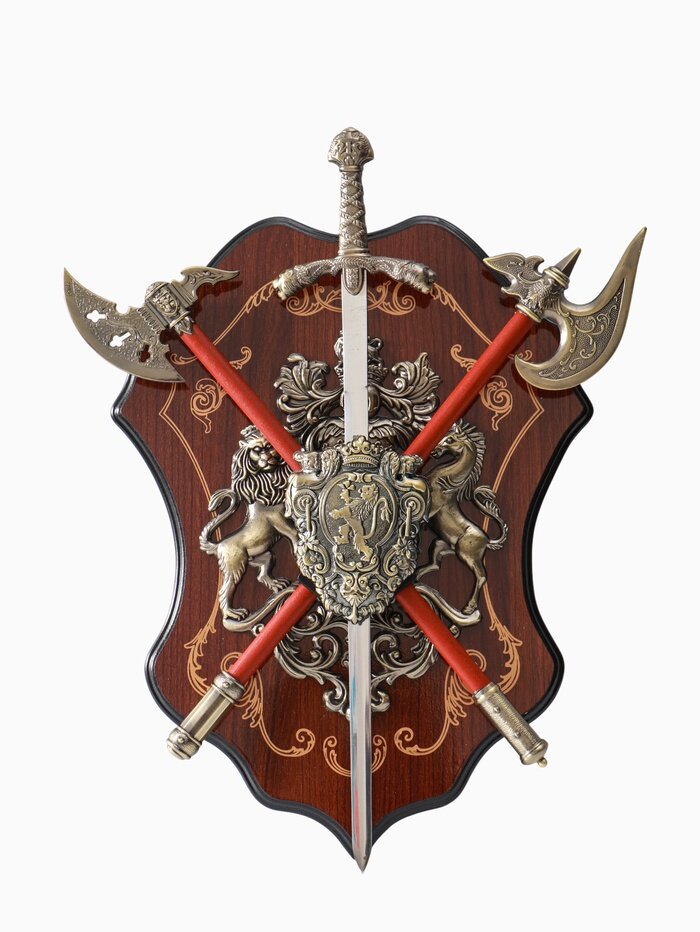 Панно на стену «Геральдика. Герб со львом», декор настенный, щит декоративный