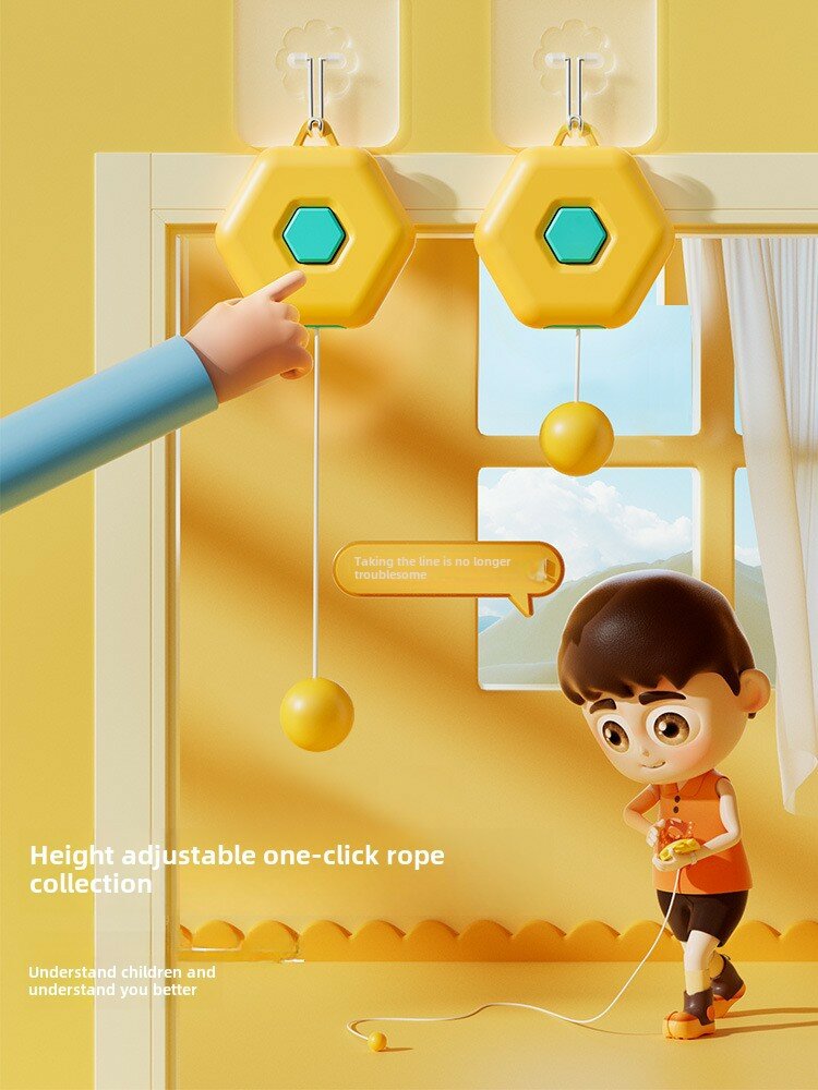 Тренажер для настольного тенниса в виде пончика для подвеса для детей подвесного типа для дома родительско-детского использования с подвесом корректировки координации рук и глаз (Ромбовидный подвесной теннисный тренажер [2 удара 3 мяча])