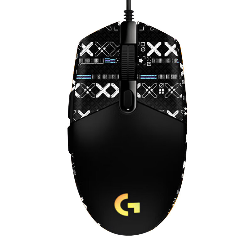 Игровая мышь Logitech G102 2 проводная, черная, легкая, RGB Flow, 8000DPI, с антискользящими наклейк