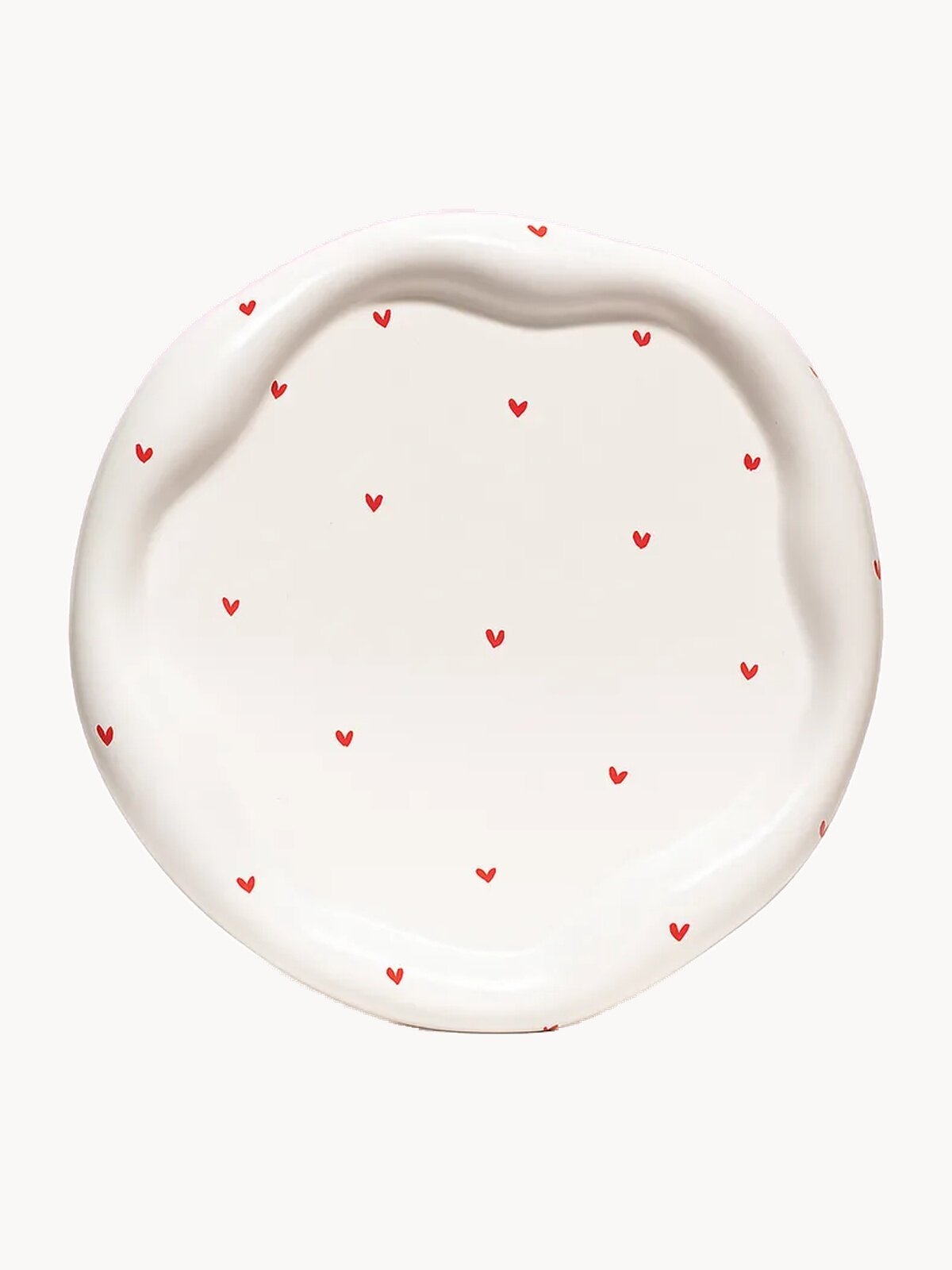 Декоративный поднос для аксессуаров - подставка для украшений и свечей, мелочи, из гипса с сердечками