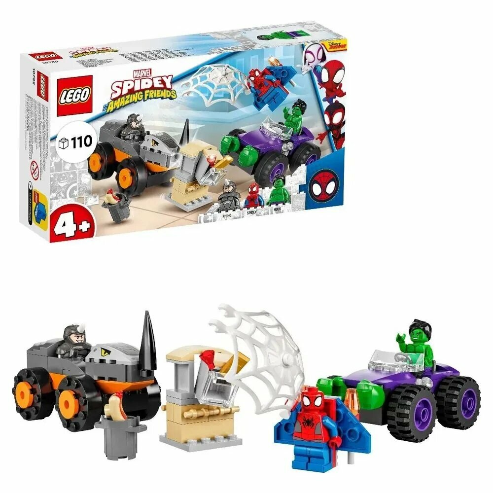 LEGO Marvel Битва Халка и грузовика Носорога, 10782 Детские игрушки