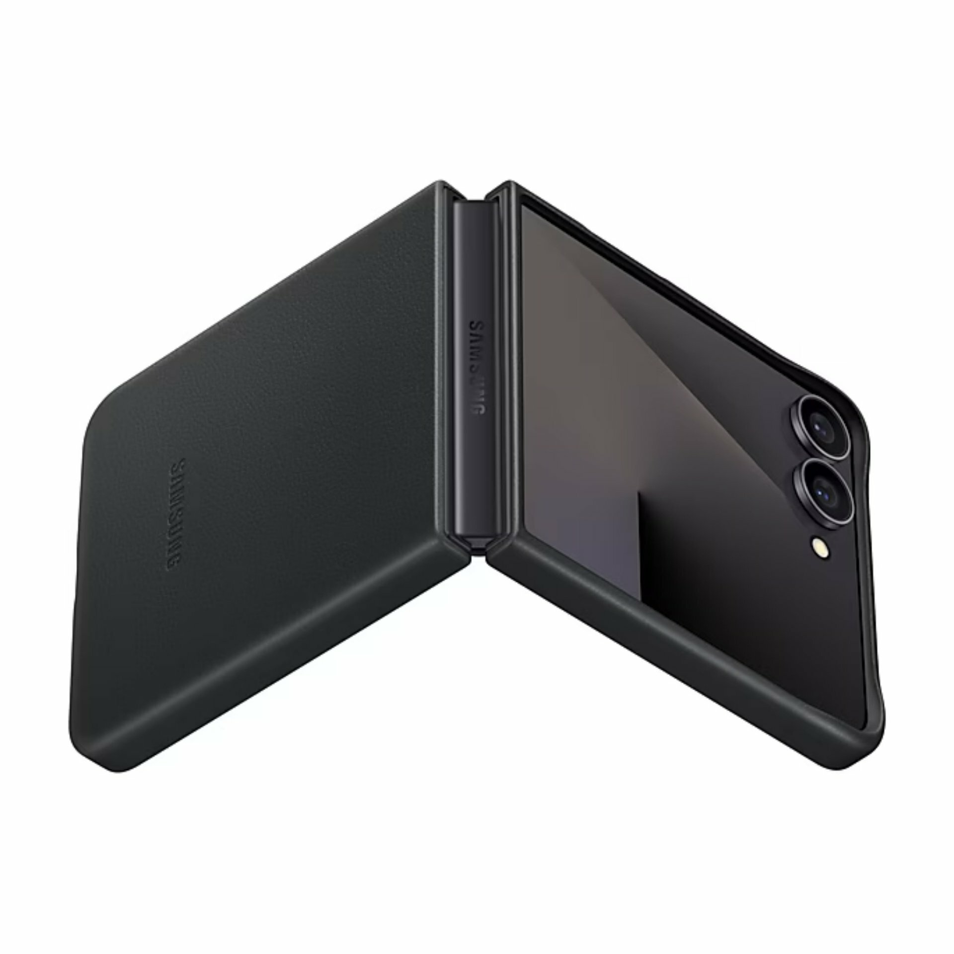 Чехол Samsung "Kindsuit Case", для Galaxy Z Flip 7 Black, накладка, искусственная кожа, тонкий