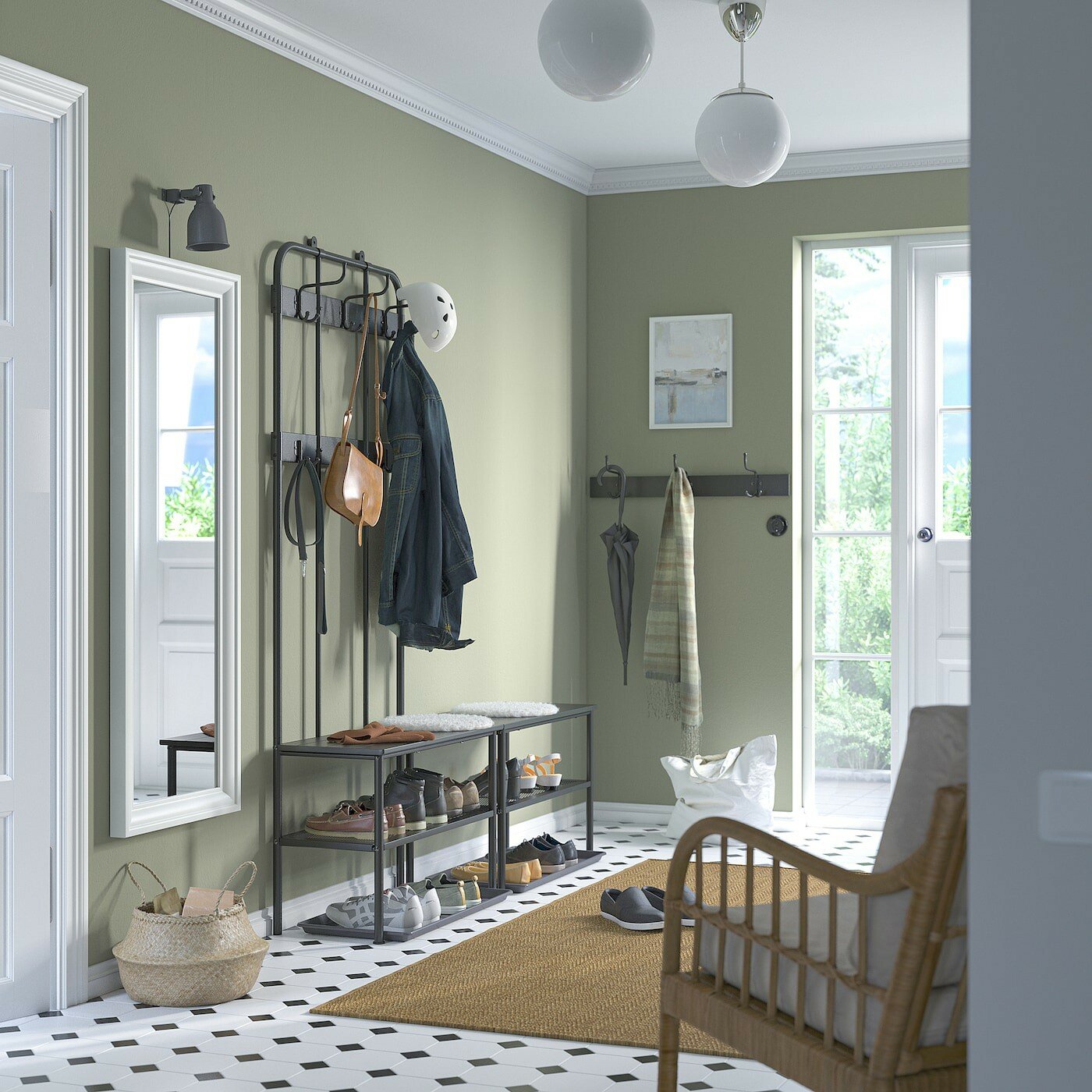 Черная скамейка для обуви, 79 x 35 x 52 см, IKEA NIPASEN