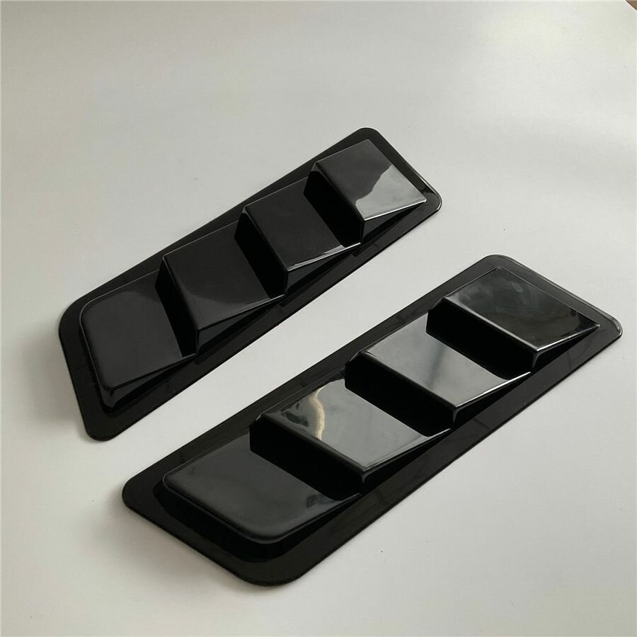 Глянцевый черный abs воздухозаборник для капота автомобиля, декоративная крышка вентиляционного отверстия, универсальный автомобильный стиль