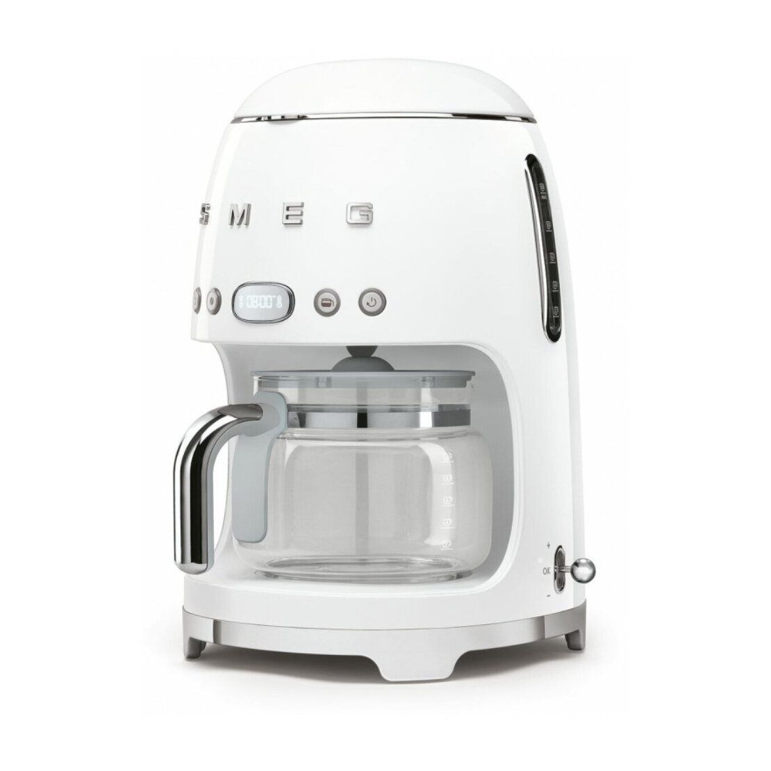 Кофеварка Smeg DCF02WHEU, 1050 Вт, кувшин 1.25 л, контейнер для воды 1.4 л, белый