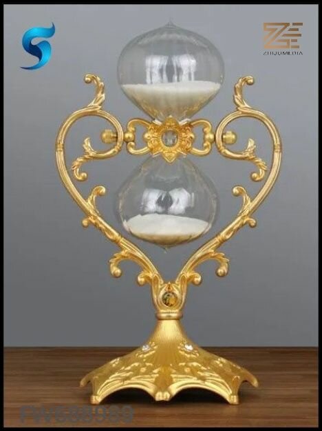 Песочные часы Космос Round - 30 минут, белый песок, латунь, поворотный механизм (14х14х25)см