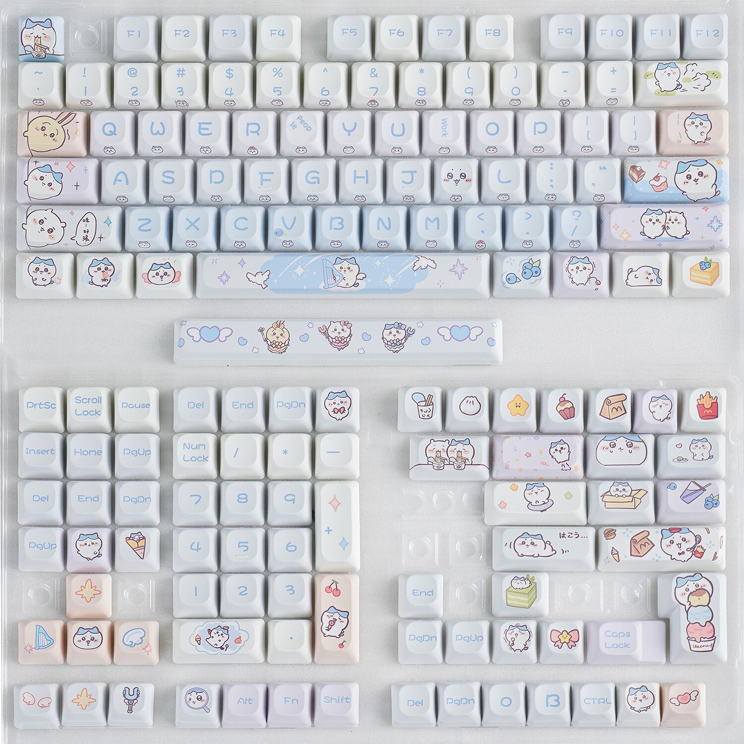 Кейкапы Chiikawa MOC Rounded Hachi Usaki PBT с сублимационной печатью, милые девчачьи кейкапы для механической