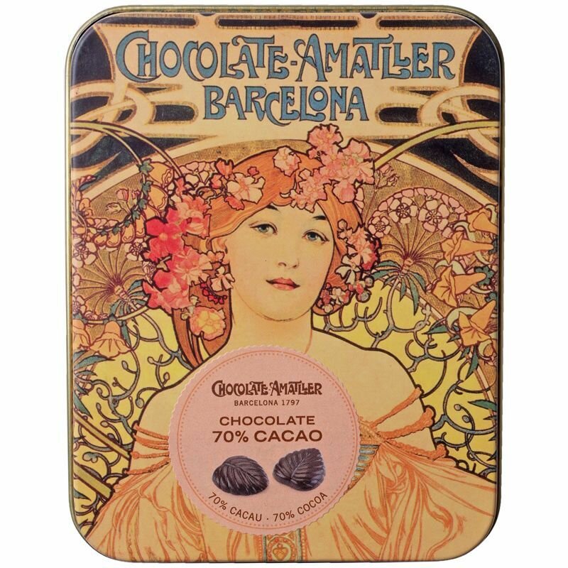 Шоколад горький фигурный Листочки 70% какао Испания 60г