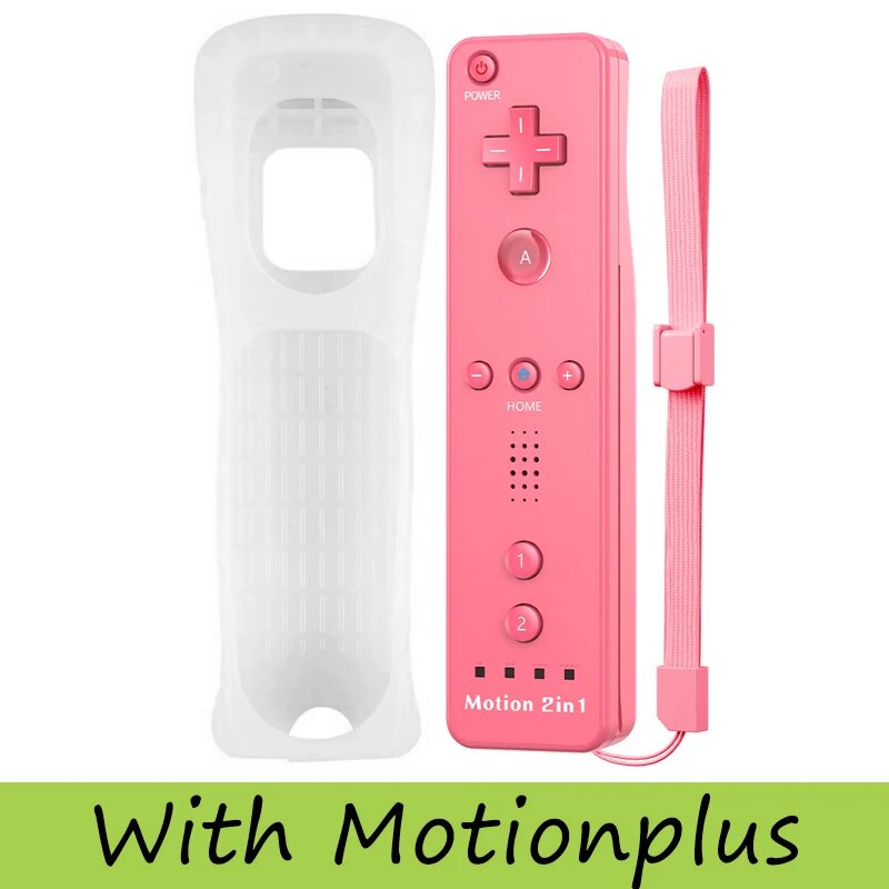 Розовый геймпад Wii MotionPlus с чехлом, Pink 1