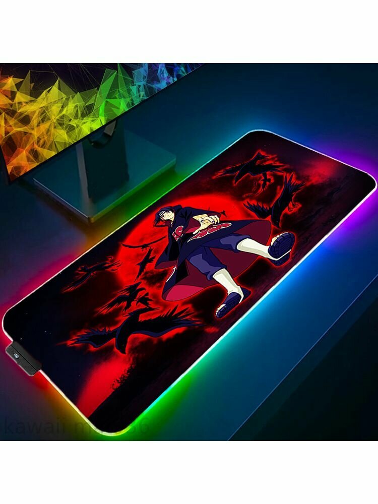 Коврик для мыши "Naruto", с RGB-подсветкой, нескользящий, 40 см x 90 см