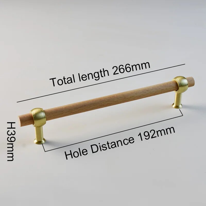Деревянные ручки для мебели ihomcasa, золотые 192mmHole to Hole
