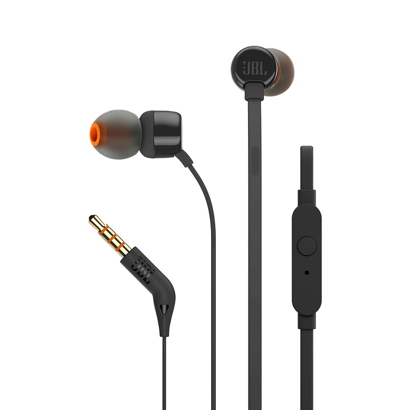 Вставные наушники JBL T110 Line Control с глубоким басом, черные