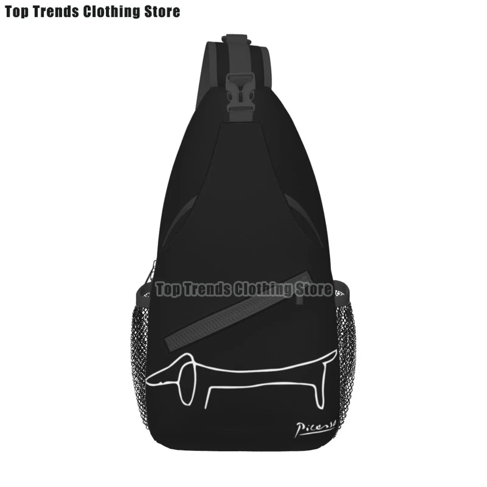 Fashion Gray Dachshunds Dackel Crossbody Sling Рюкзак-рюкзак The Wiener Dog Teckel Плечевая сумка для походов