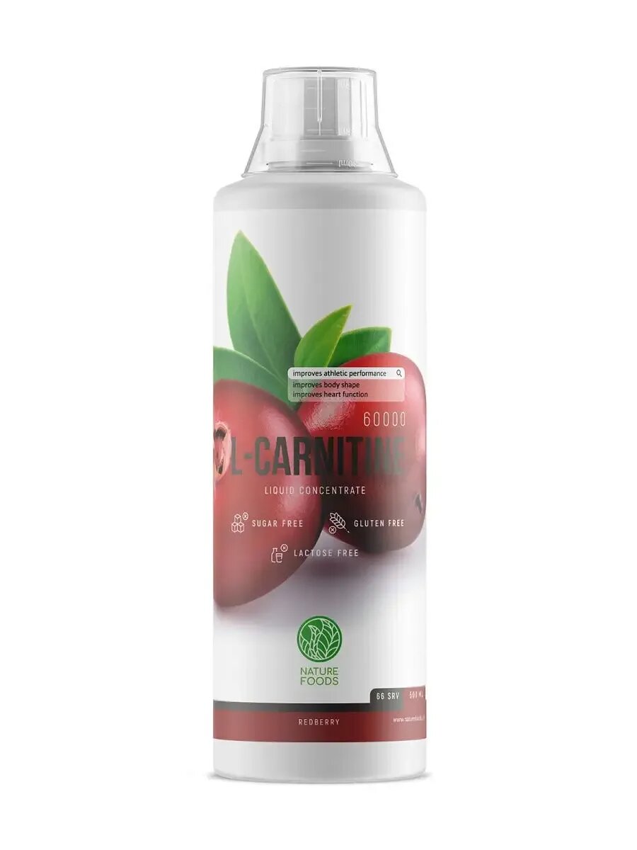 Nature Foods L-carnitine concentrate (500 мл) (клюква) (без сахара)