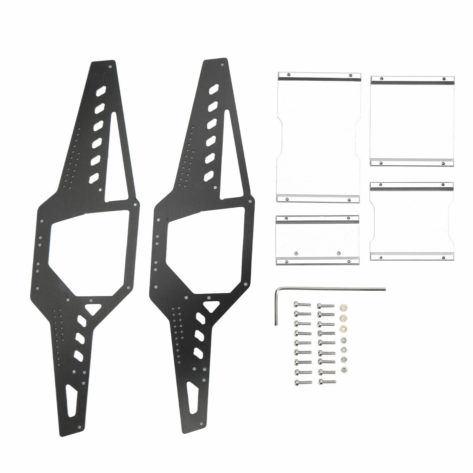 Рама автомобиля из алюминиевого сплава с корпусом, рулонный каркас 1/24, детали для обновления радиоуправляемого автомобиля для осевого SCX24, серебро