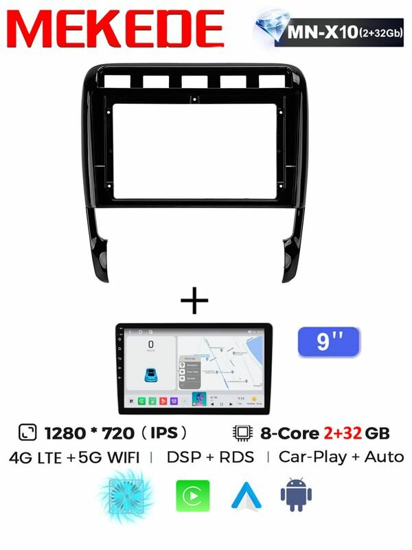 Магнитола 9" Mekede MN X10 Pro 2/32 Gb Porsche Cayenne 1 9PA 2002-2010 carplay