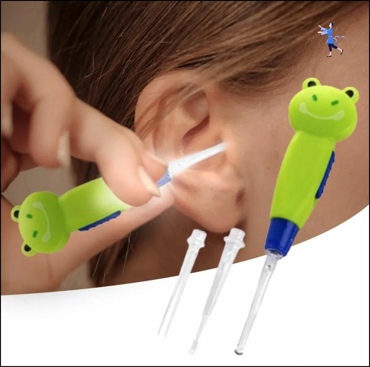 Палочка для чистки ушей с подсветкой, для осмотра, ухода, ушной инструмент, ухочистка, с батарейками