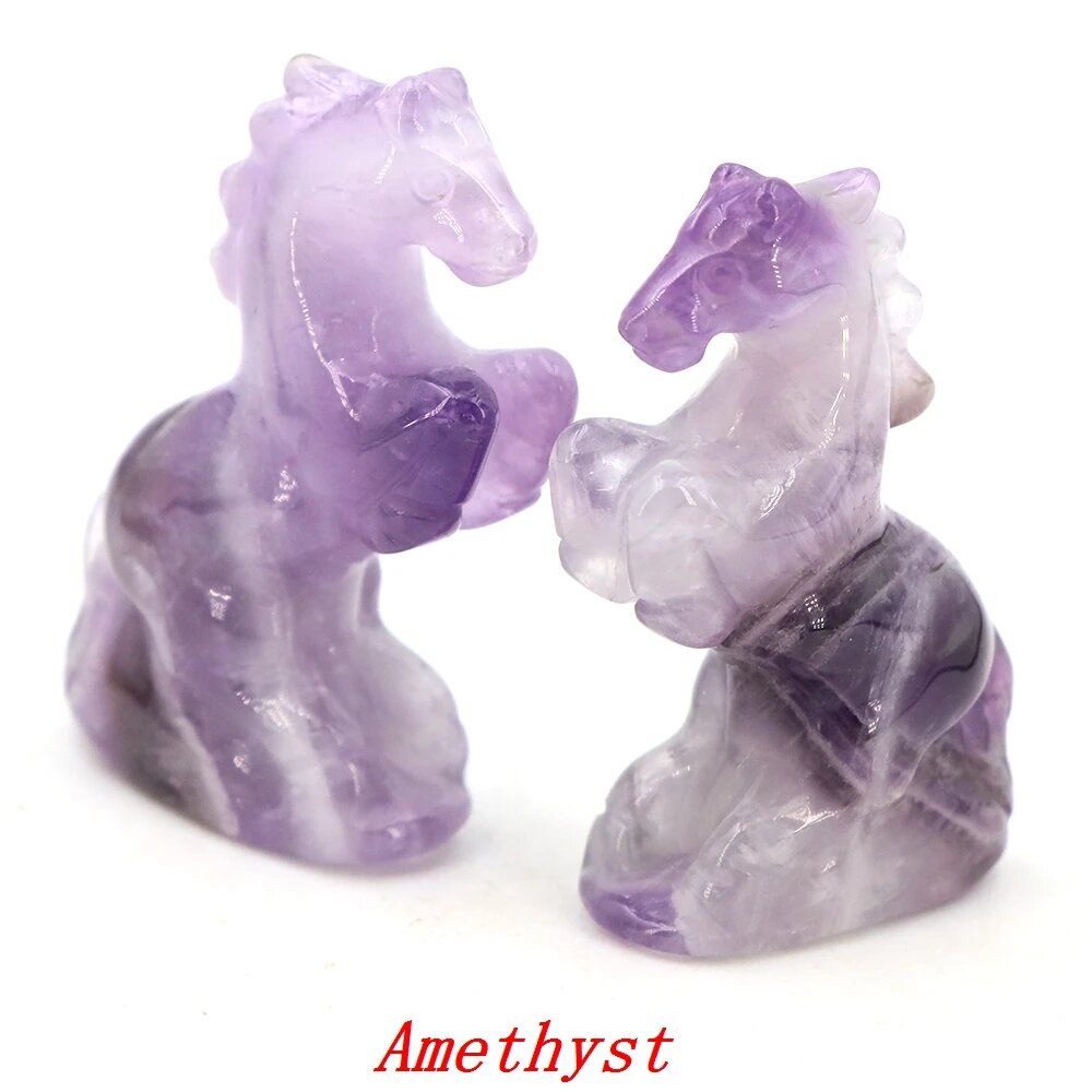 Фигурка лошади из аметиста, фиолетовый камень